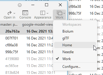[Feature Request] Add second button to Workspaces dropdown for "open in another Fork instance ...