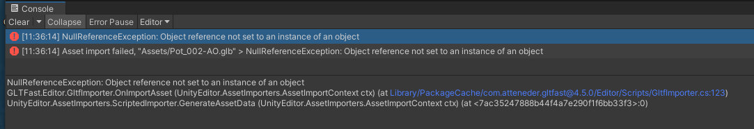 First editor import after adding glTFast or library clear fails · Issue #332 · atteneder/glTFast ...