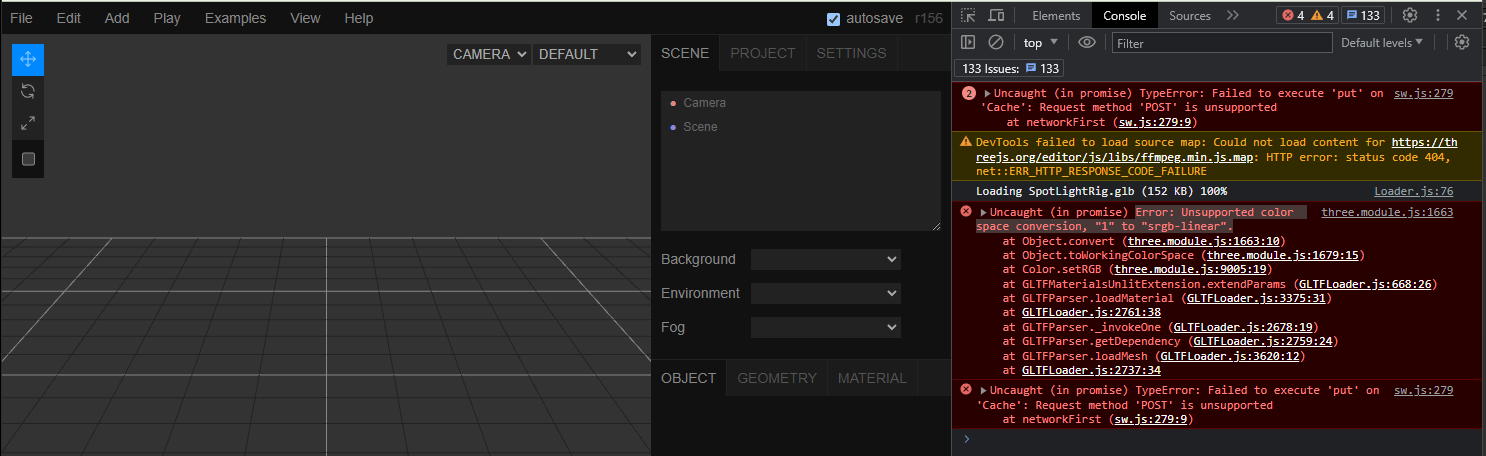 Exception when loading files with lights in the editor · Issue #26702 · mrdoob/three.js · GitHub