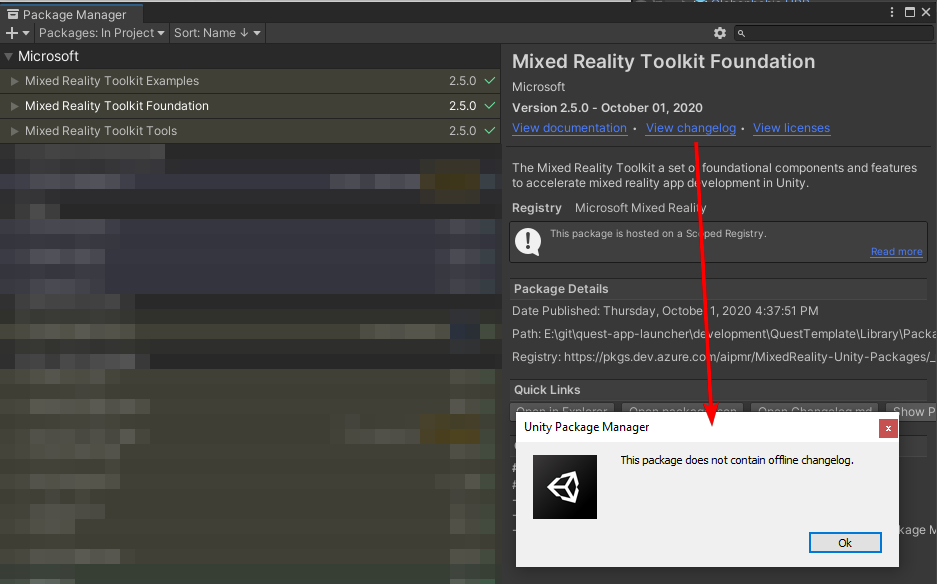 UPM packages are missing Changelog.md / License.md · Issue #8734 · microsoft/MixedRealityToolkit ...