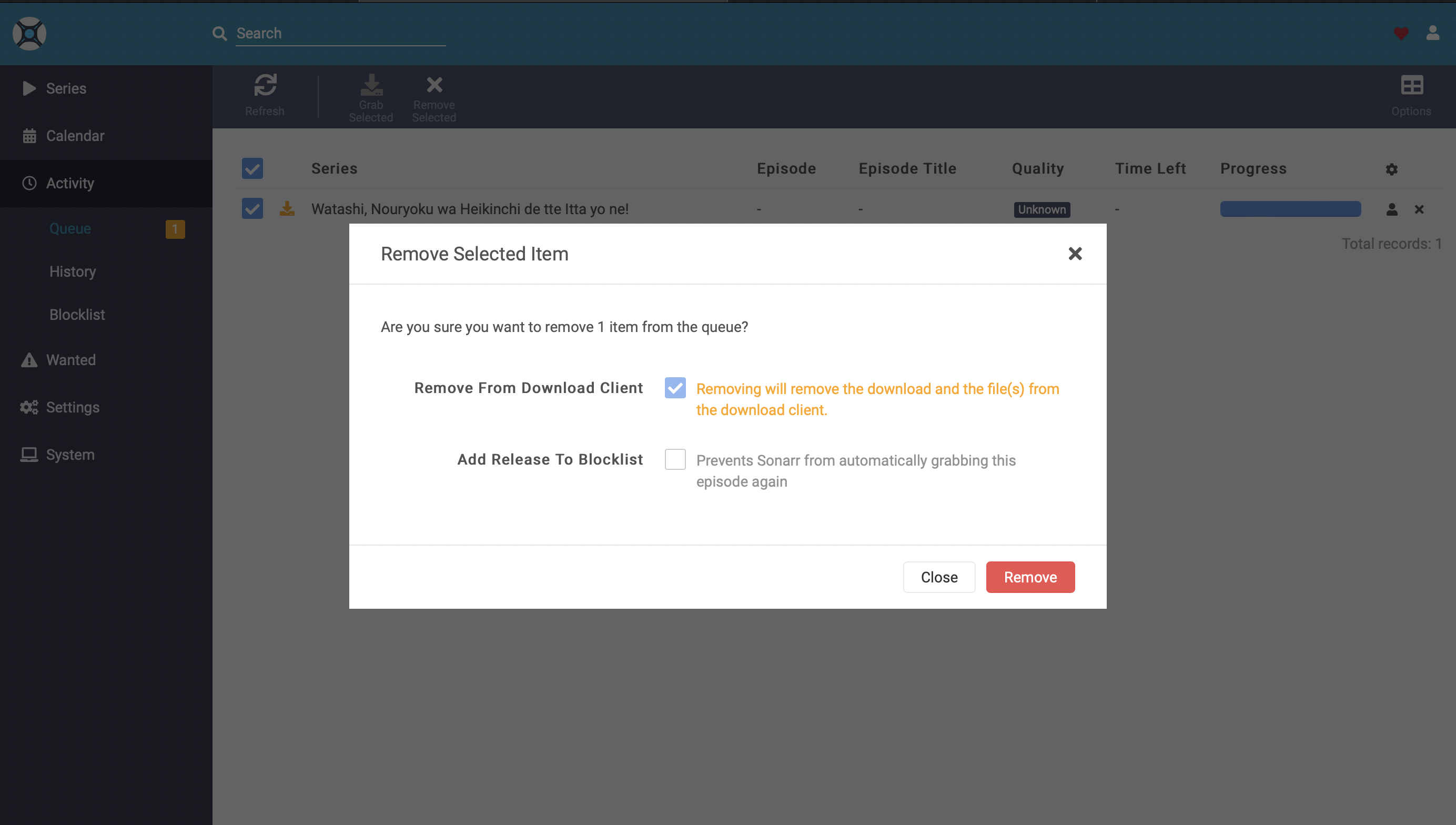 Cannot uncheck remove from download client · Issue #4970 · Sonarr/Sonarr · GitHub