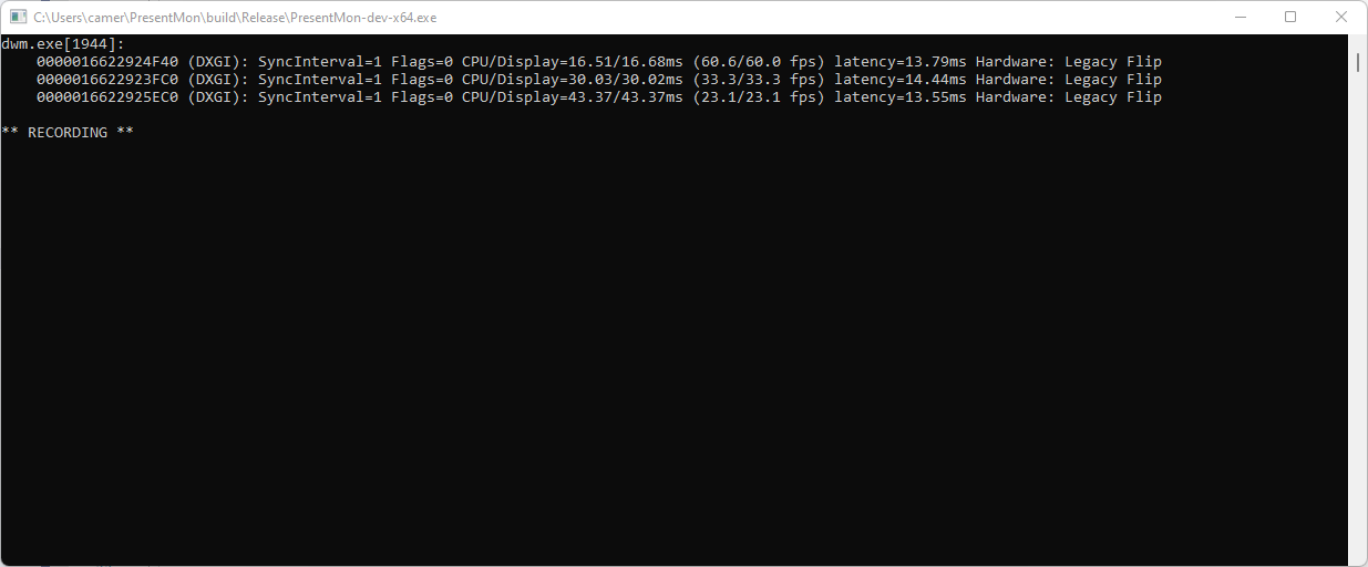 Regression: Only DWM appears in PresentMon output · Issue #114 · GameTechDev/PresentMon · GitHub