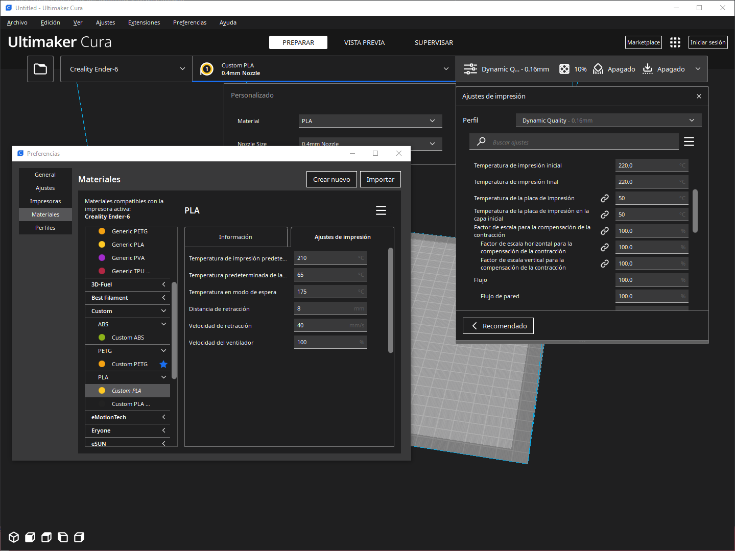 Ender 6 Printer Ignores Material Selection · Issue 13108 · Ultimakercura · Github