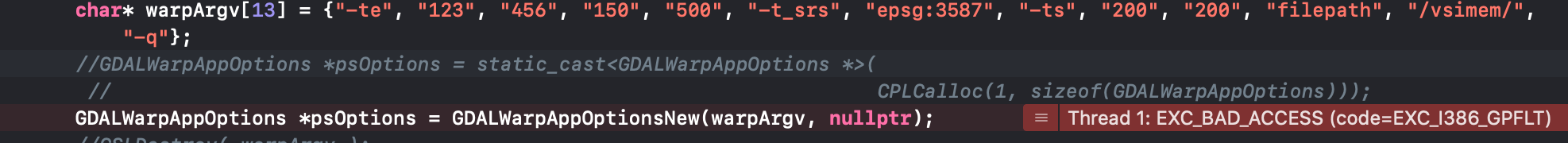 GDALWarpAppOptionsNew error · Issue #2066 · OSGeo/gdal · GitHub