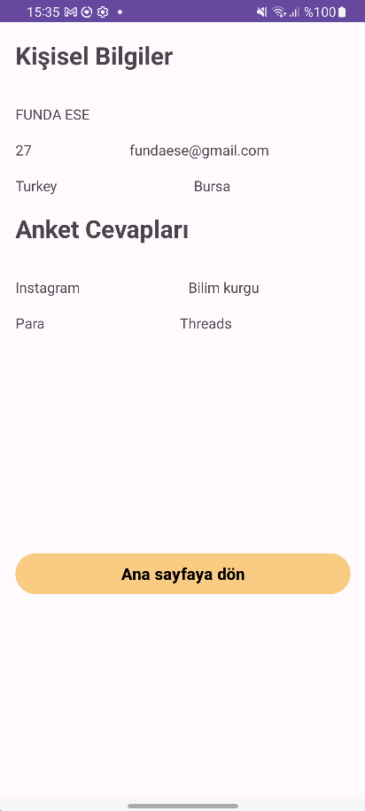 GitHub - fundaese/SurveyApp: In this application, personal information is taken, then a survey ...