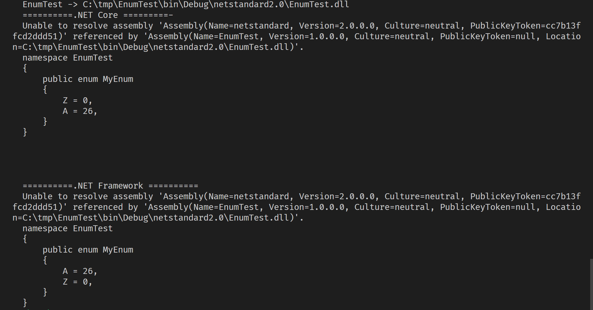 Generatereferencesource Cant Agree With Itself On Enum Member Ordering · Issue 2607 · Dotnet