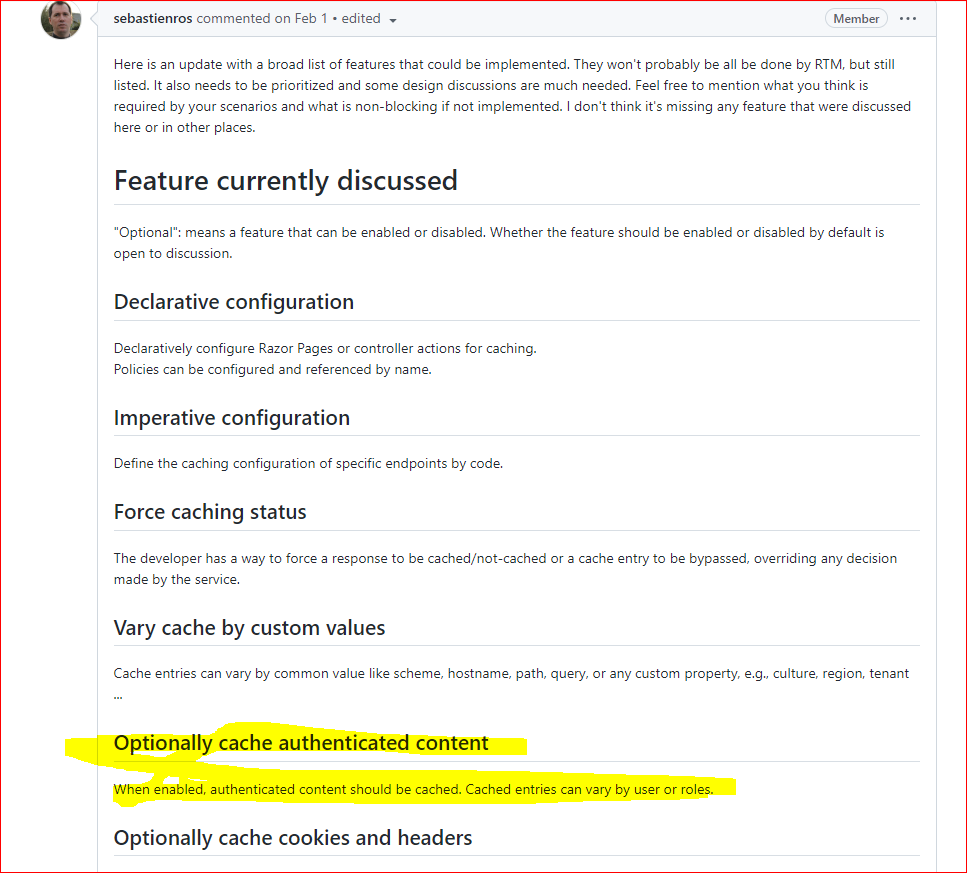 Output Caching Does Not Work If Authorization Header Is Present · Issue 45469 · Dotnet