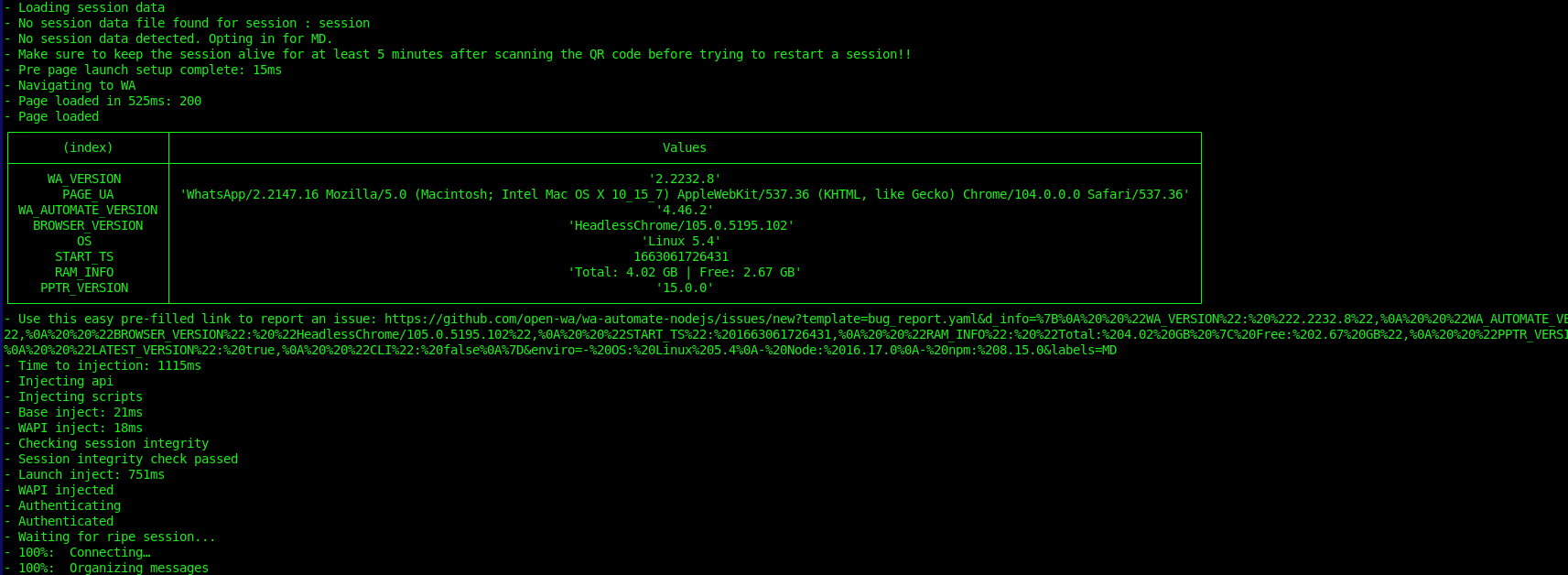 Stuck on internal_launch_progress.session : Organizing messages 100% · Issue #2881 · open-wa/wa ...