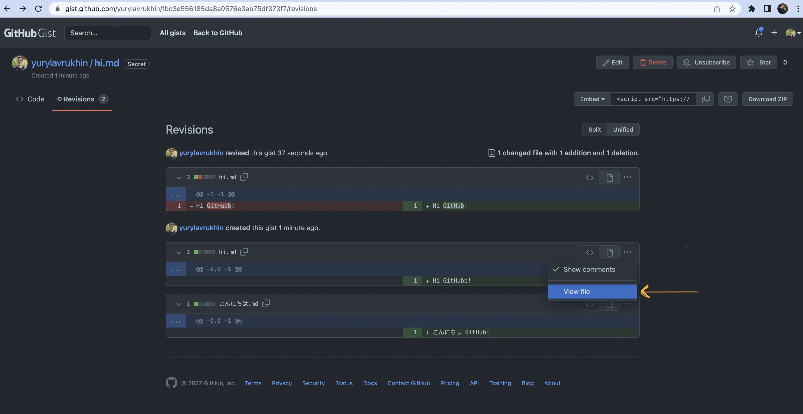 Gists Former Revisions · community · Discussion #38479 · GitHub