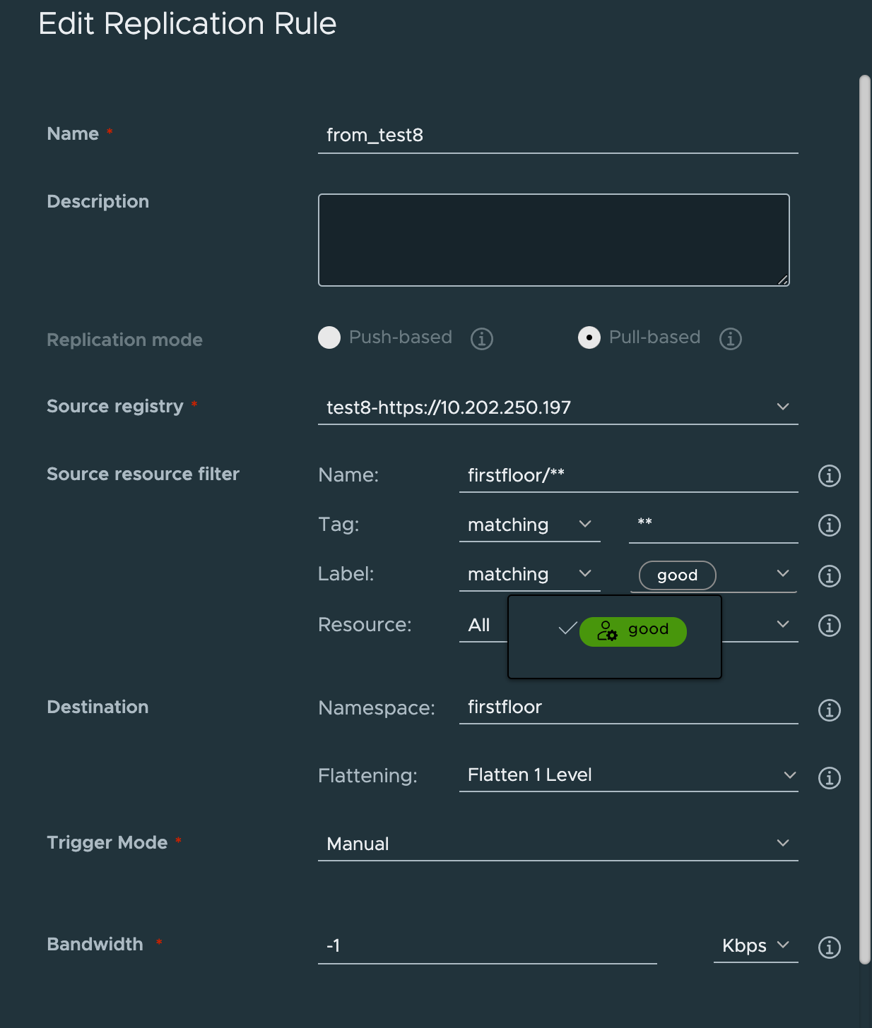 The label option is not align with the input field in replication rule edit dialog · Issue ...