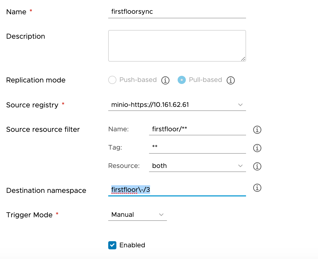 Destination namespace should validate with project name · Issue #7537 · goharbor/harbor · GitHub