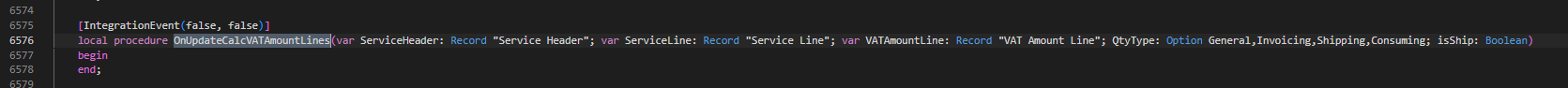 Event Request Table 5902 Service Line Procedure Calcvatamountlines · Issue 23964