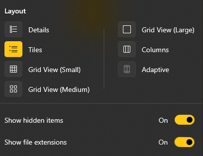 Feature: Add toolbar button to hide file extensions · Issue #10228 · files-community/Files · GitHub