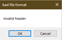 After copy\paste I'm stuck in a "bad file format Invalid header > here 1 failed" loop · Issue ...