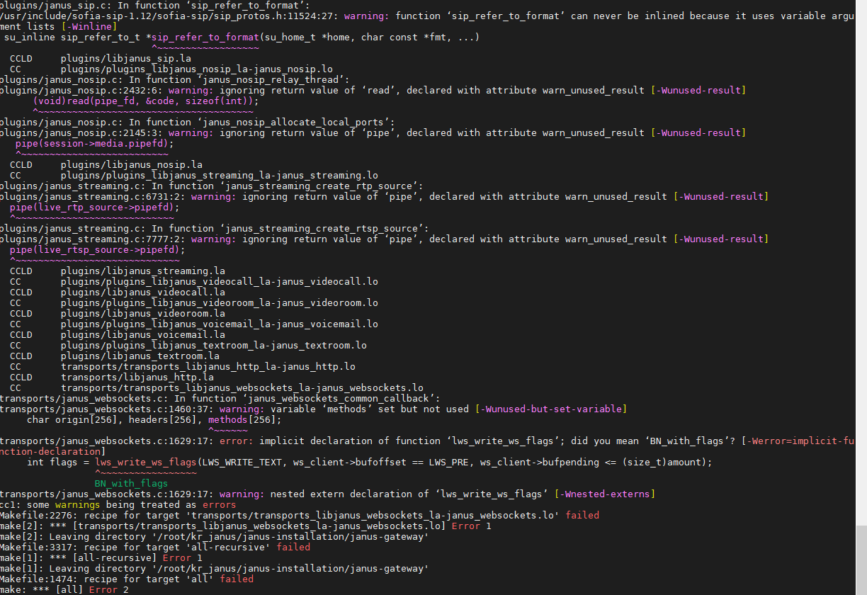 error on installation of janus-gateway [multistream] branch · Issue #2759 · meetecho/janus ...
