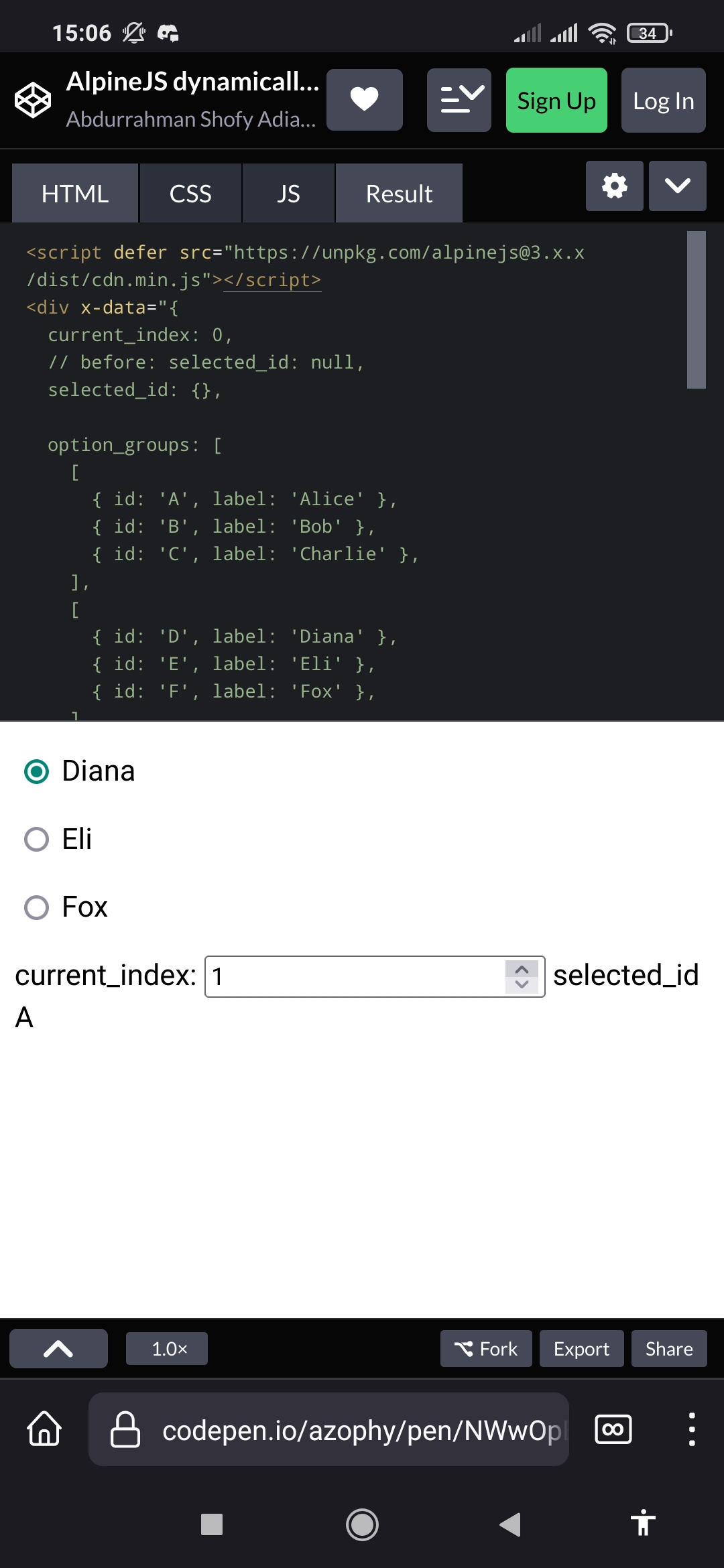 Value binding for radio button not updating · Issue #2703 · alpinejs/alpine · GitHub