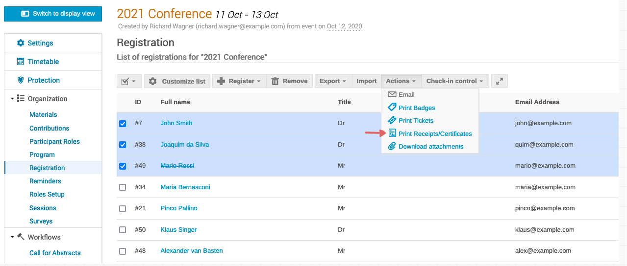Creation of invoice/ticket/bills....from registrant list · Issue #751 · indico/indico · GitHub