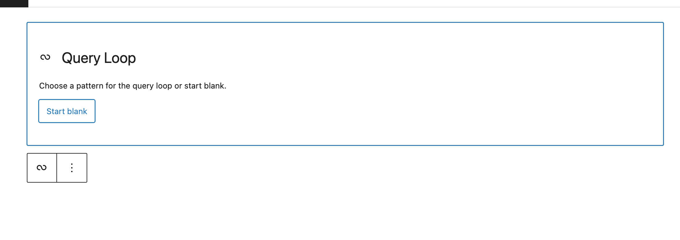 Query Loop block setup state missing the option to choose patterns ...