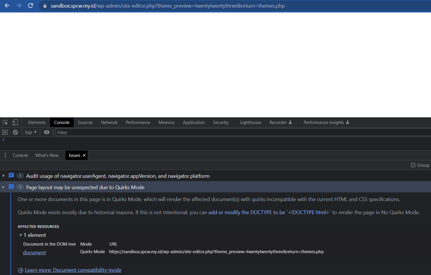 Block Theme Previews: Resolve "Quirks Mode" issue · Issue #51017 · WordPress/gutenberg · GitHub