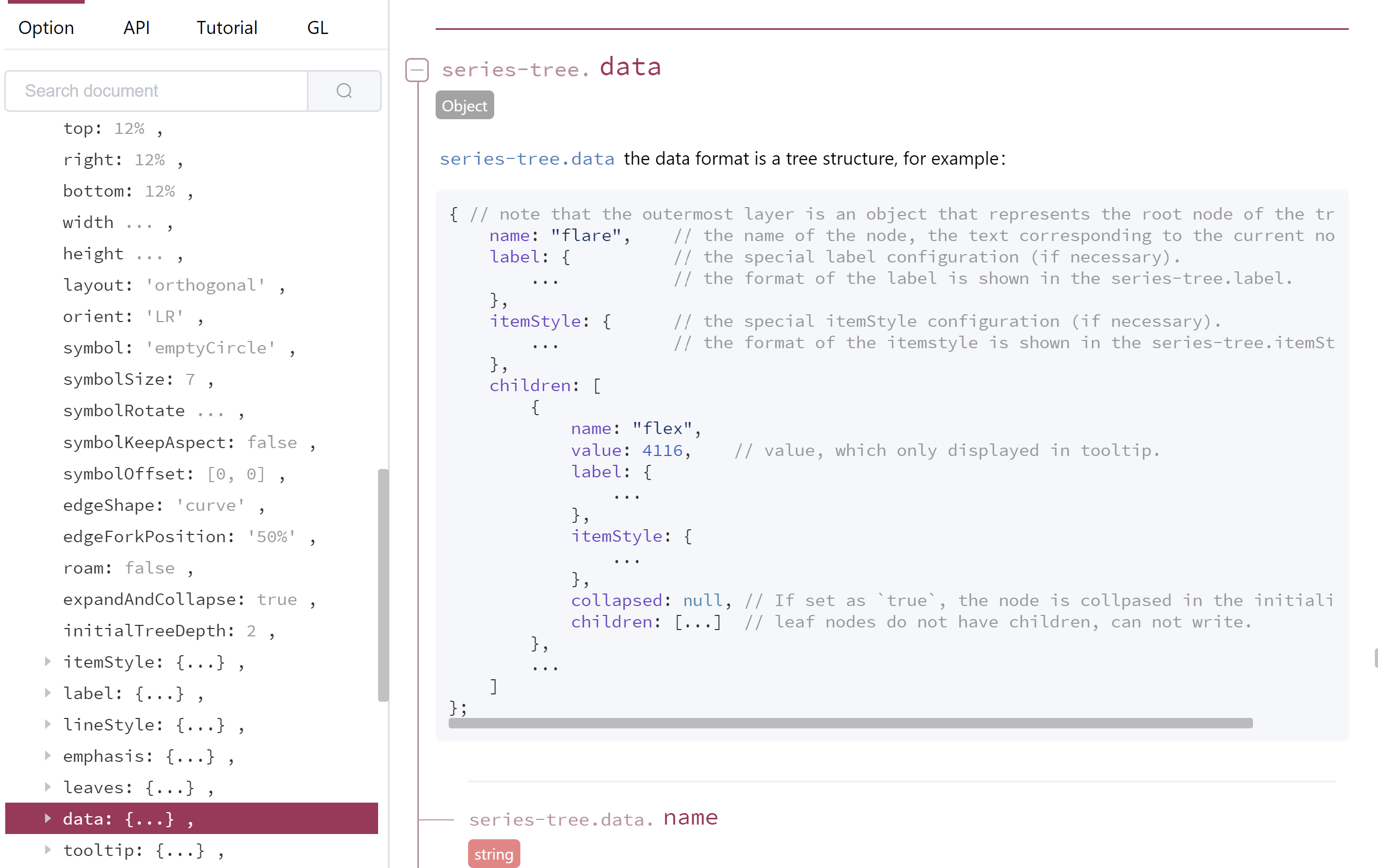 Documentation For Tree Series Data · Issue 12865 · Apache Echarts · Github