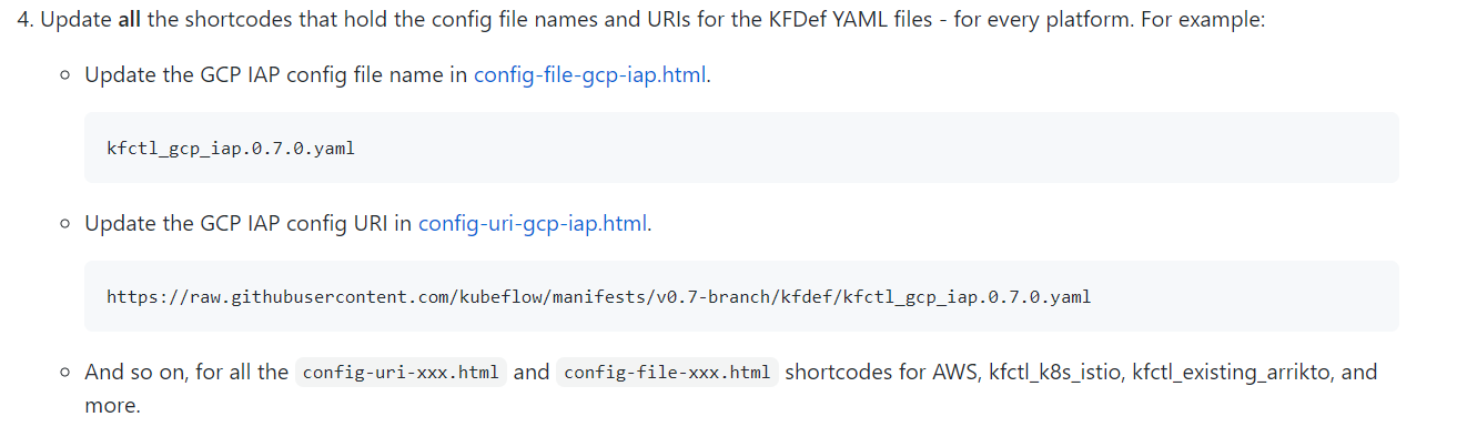 Kubeflow v1.2 docs - updating shortcodes for config files and KFDefs · Issue #2366 · kubeflow ...