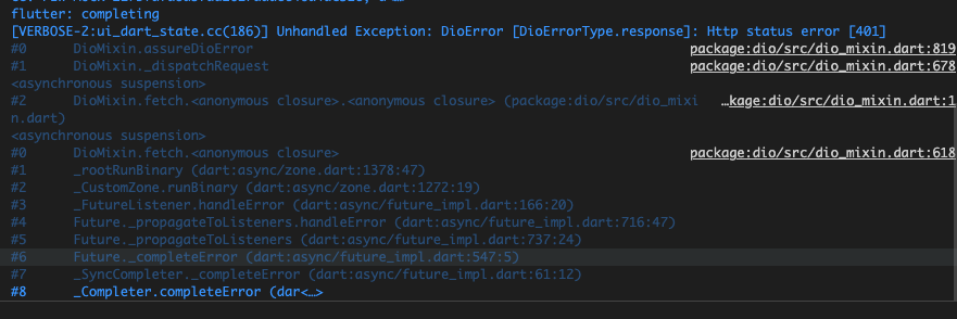 ErrorInterceptorHandler(handler) doesn't work after unlocking dio · Issue #1272 · cfug/dio · GitHub
