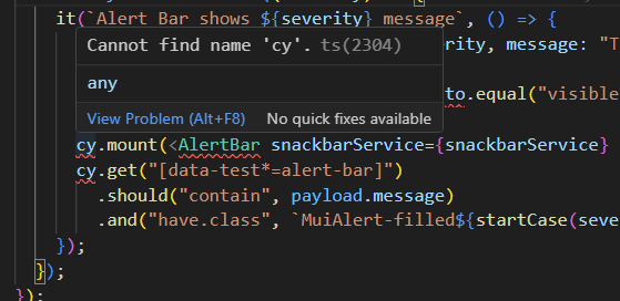 'Property 'login' does not exist on type 'cy & EventEmitter'.' error is showing with custom ...