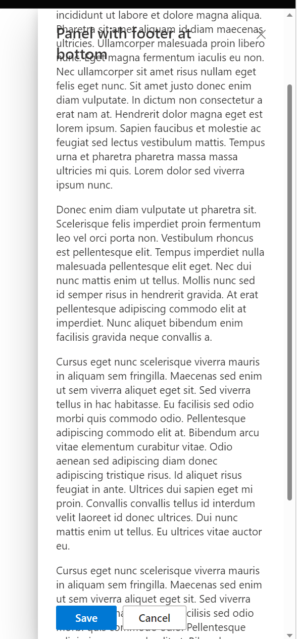 [Bug]: Panel content overlays header and footer if panel is opened from ...