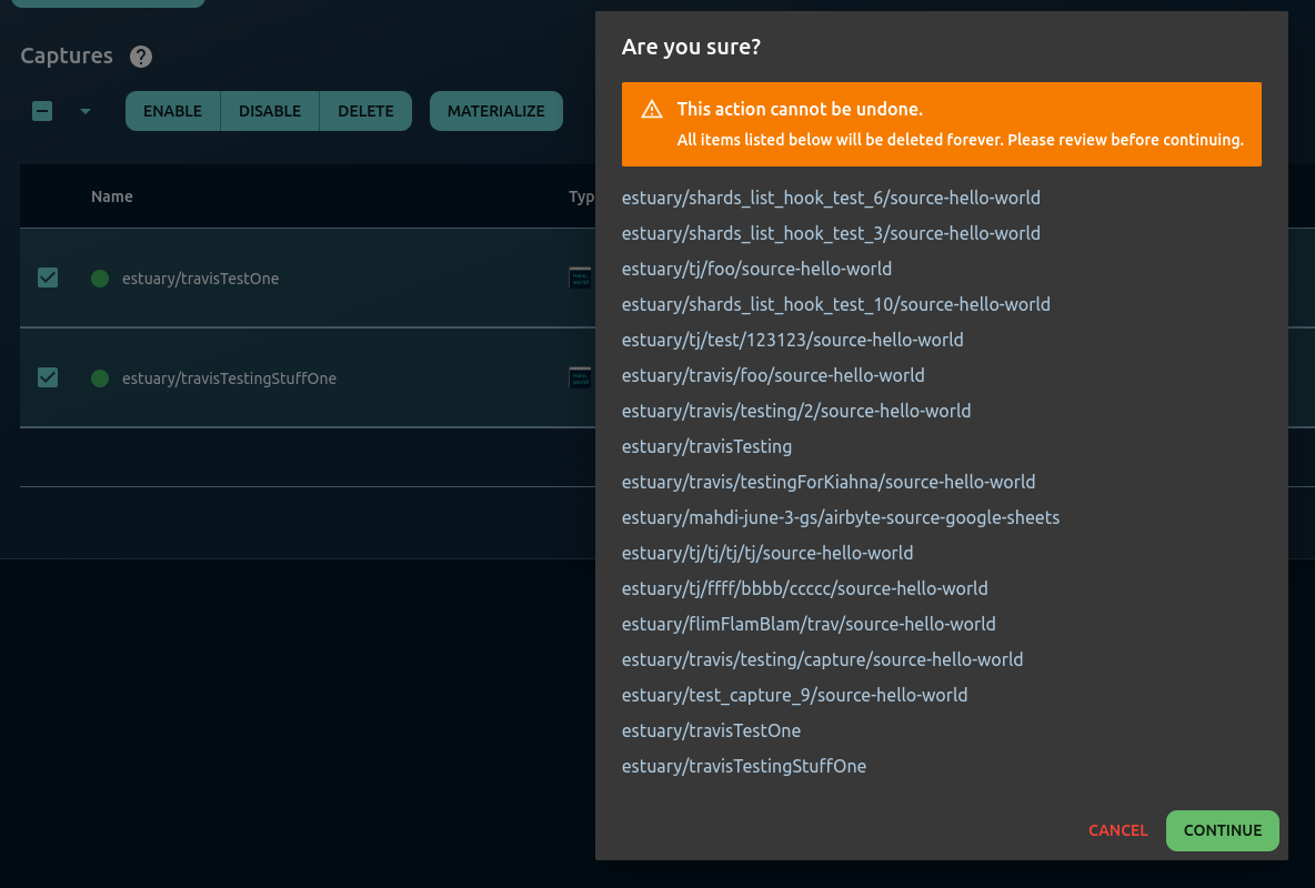 Select all in tables it not working correctly · Issue #196 · estuary/ui · GitHub