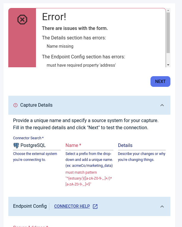 Able to submit an invalid form during create · Issue #404 · estuary/ui ...