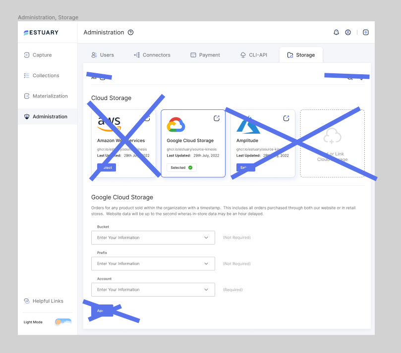 Admin Page - Storage View · Issue #431 · estuary/ui · GitHub