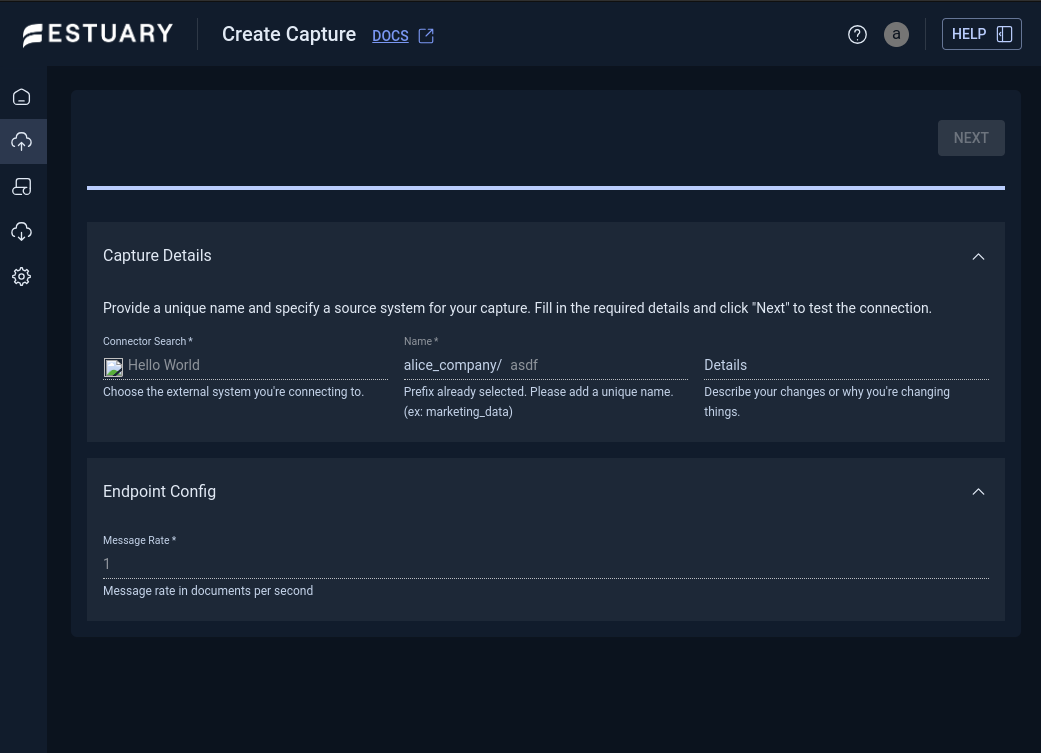 Capture create/edit showing 30 second load bar too early · Issue #689 · estuary/ui · GitHub