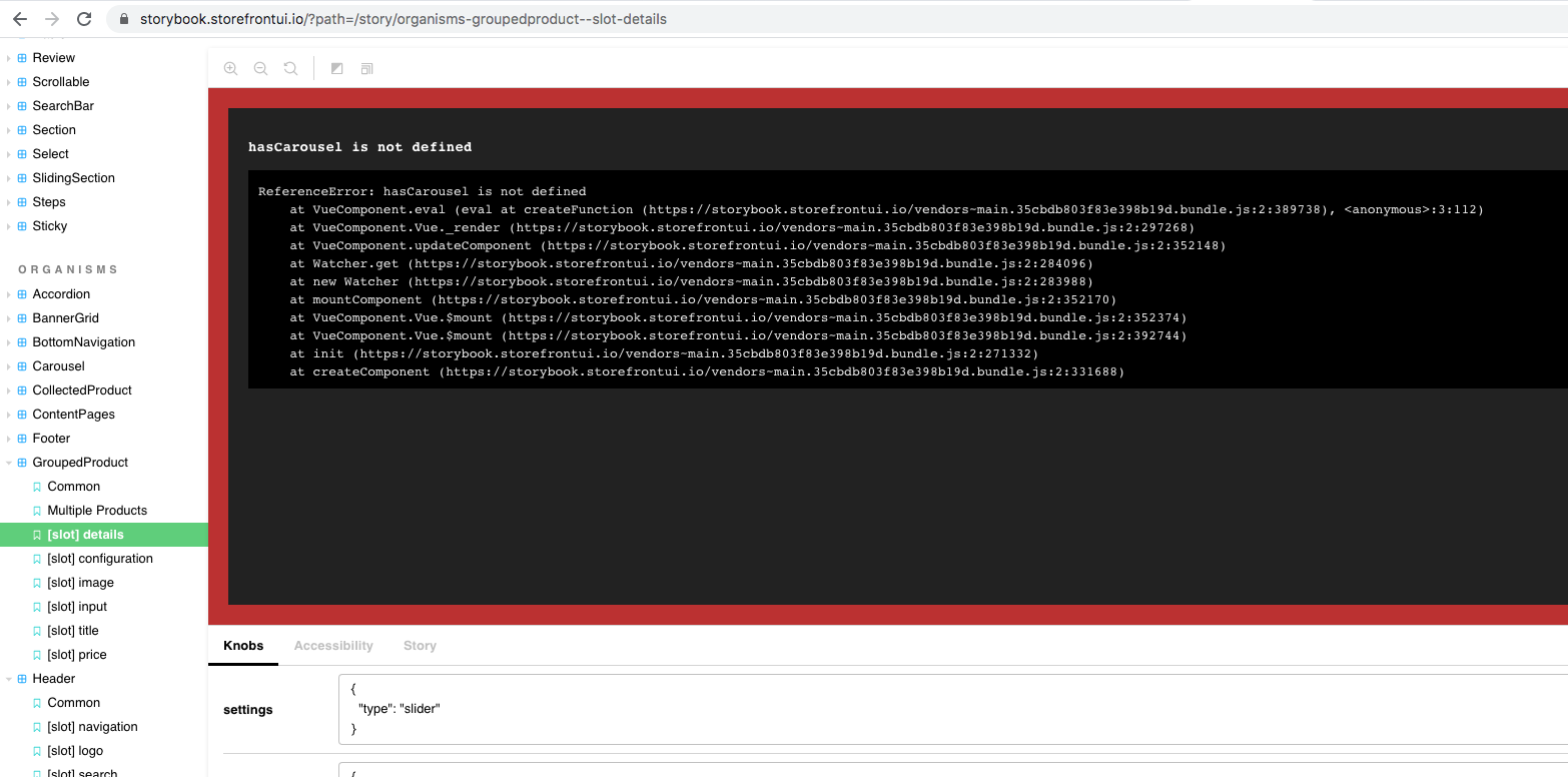 [BUG] SfGroupedProduct not working on some stories · Issue #797 · vuestorefront/storefront-ui ...
