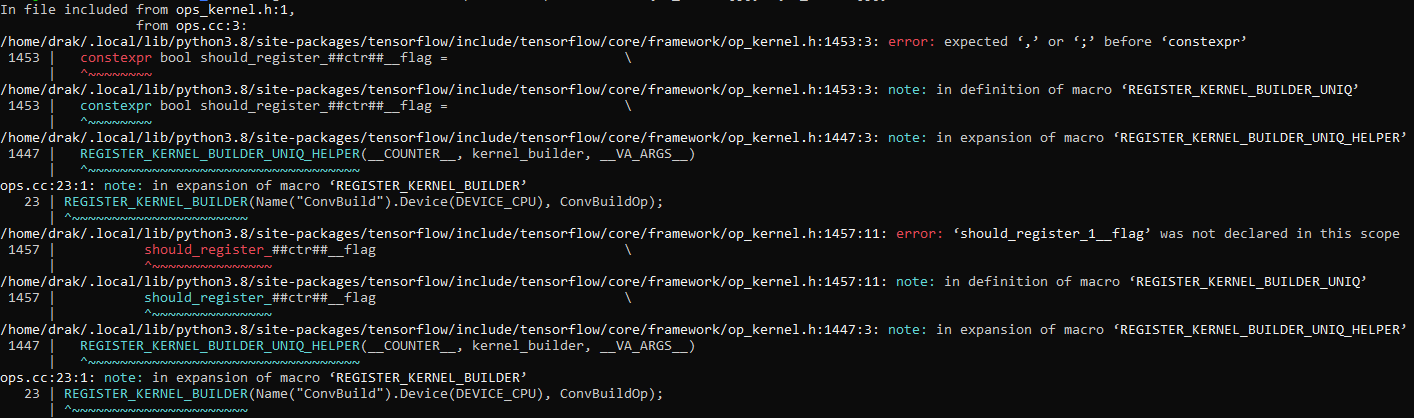 Building custom op failed · Issue #45006 · tensorflow/tensorflow · GitHub