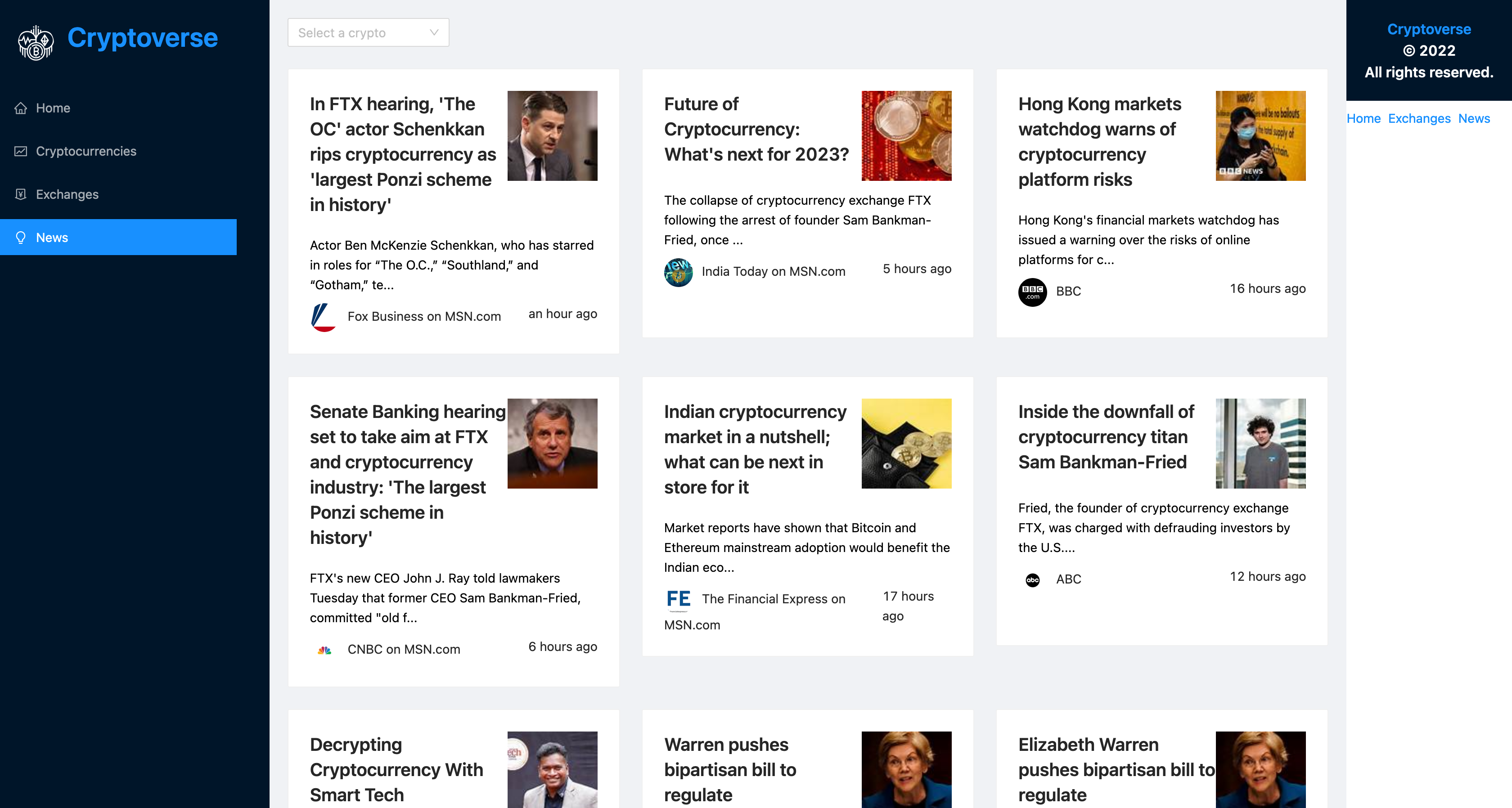 GitHub - wojciechmarek/cryptoverse: A sample cryptocurrency website.