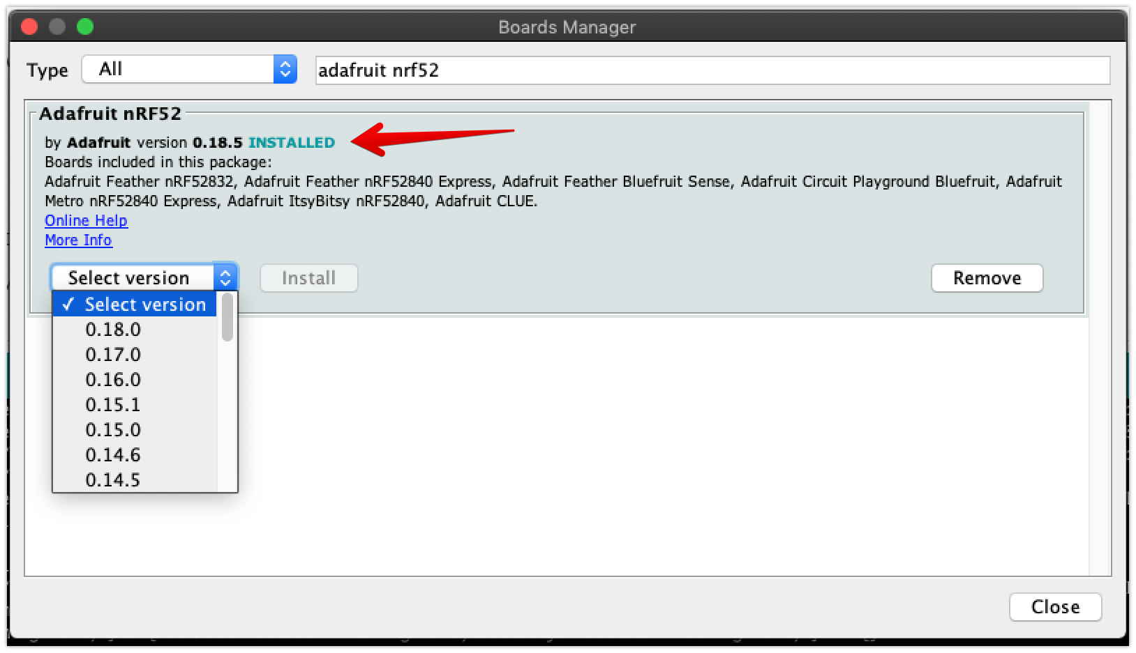 Arduino IDE claims 0.18.0 can be updated, but no newer version available · Issue #450 · adafruit ...