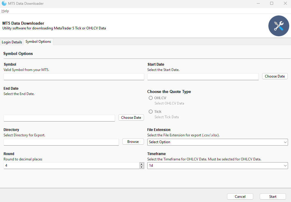 GitHub - CedricAnover/mt5-data-downloader: A Small Gooey App to help users download their ...