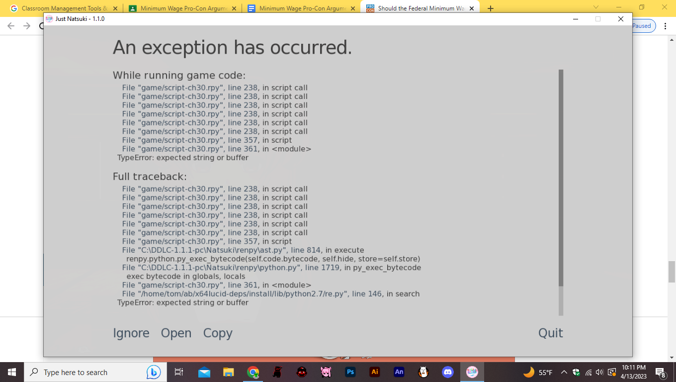 [ BUG REPORT ] - An exception has occurred error · Issue #622 · Just ...