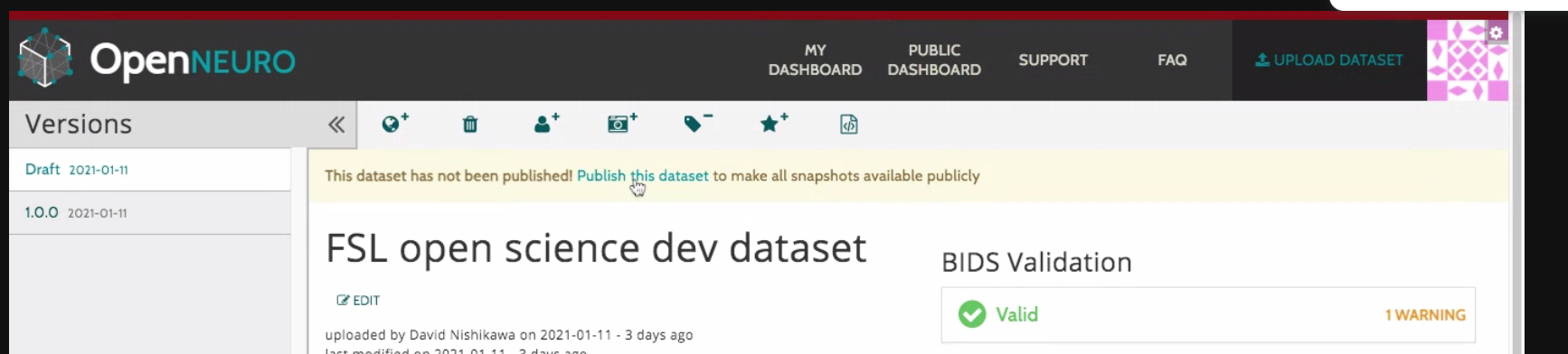 Add banner to drafts when changes have not been snapshotted · Issue #1676 · OpenNeuroOrg ...