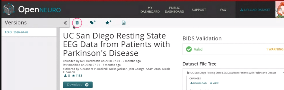 Remove delete tool from unowned public datasets · Issue #1923 · OpenNeuroOrg/openneuro · GitHub