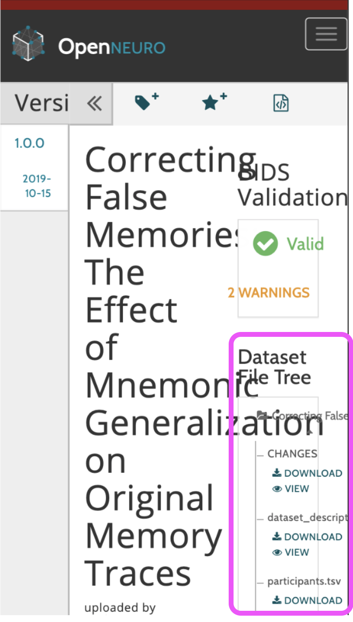 Redesign file tree on mobile view · Issue #1338 · OpenNeuroOrg/openneuro · GitHub