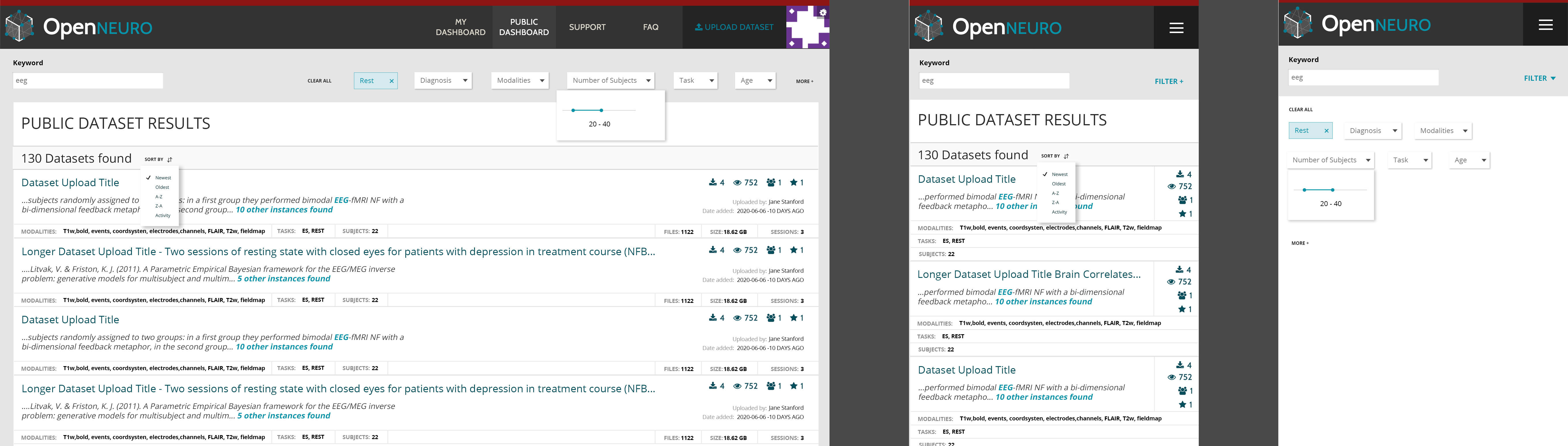 Design wireframe prototype for Search pages · Issue #1401 · OpenNeuroOrg/openneuro · GitHub