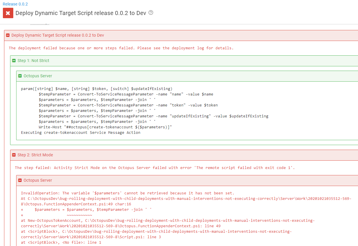 Scripts that use powershell Set-StrictMode and invoke dynamic target scripts fail to run · Issue ...