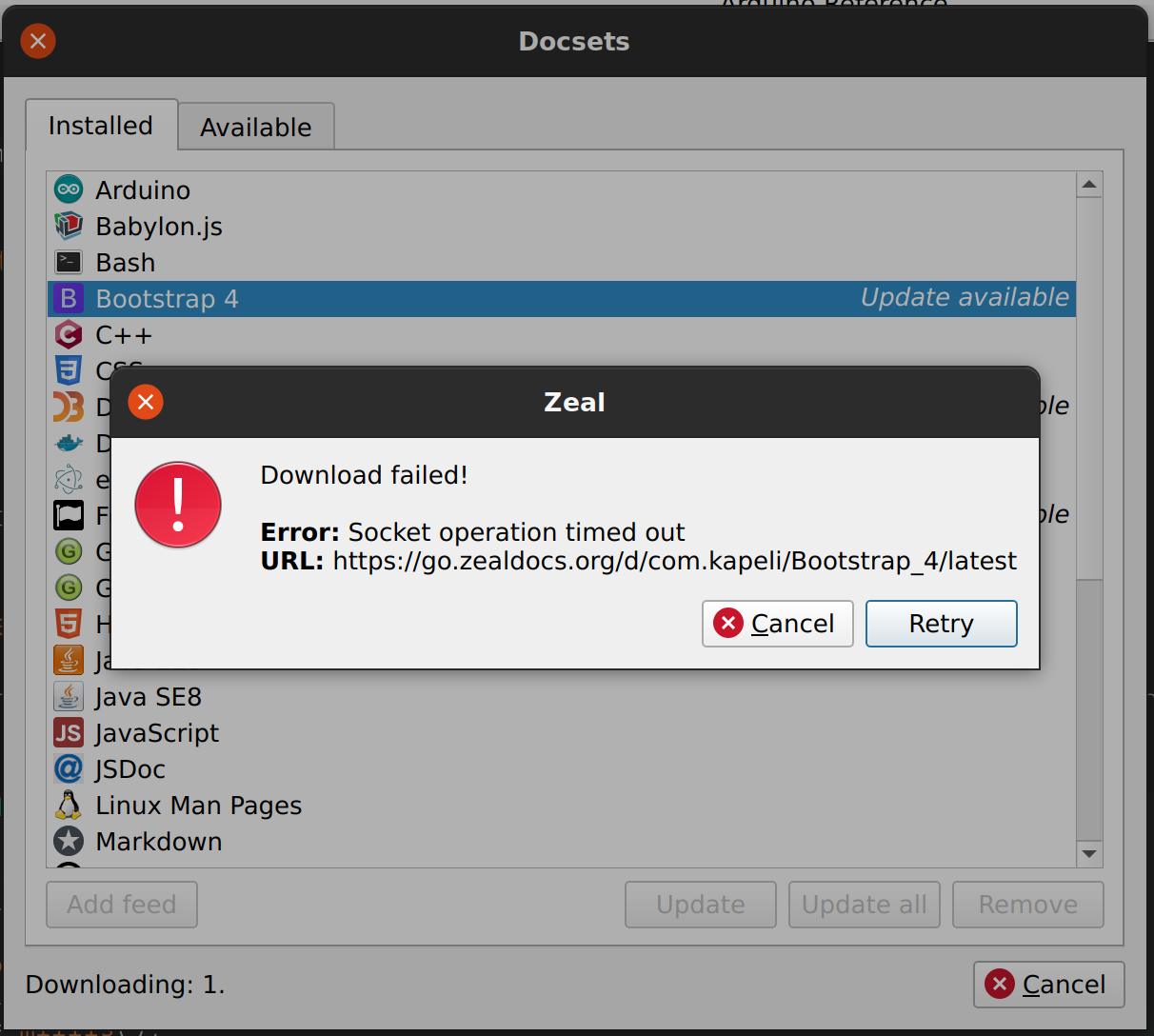 Docsets any Download failed · Issue #1330 · zealdocs/zeal · GitHub