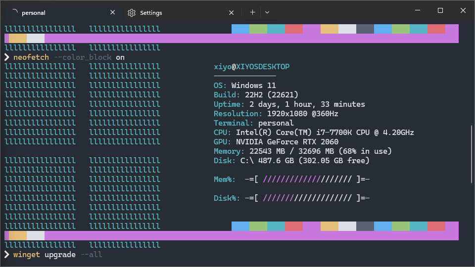 color palette overflow · Issue #15 · nepnep39/neofetch-win · GitHub