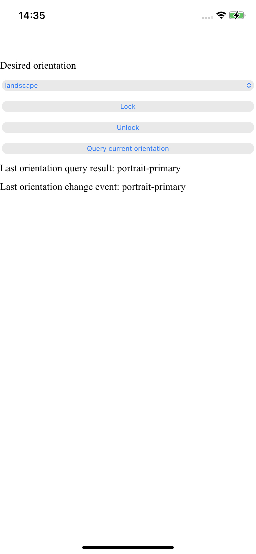 @capacitor/screen-orientation: ScreenOrientation.lock({orientation: 'landscape'}) locks to ...