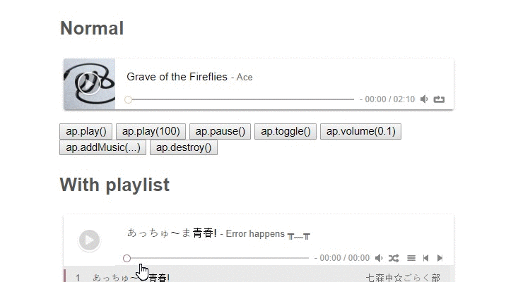 New buttons: next, previous and save playlist · Issue #141 · DIYgod/APlayer · GitHub
