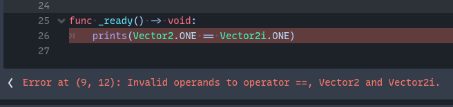 Cannot compare Vector{2,3,4}/Rect2 and Vector{2,3,4}i/Rect2i · Issue ...