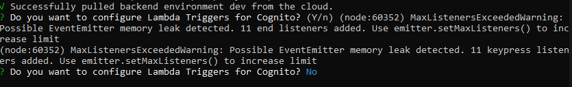 amplify env pull MaxListenersExceededWarning · Issue #3304 · aws ...