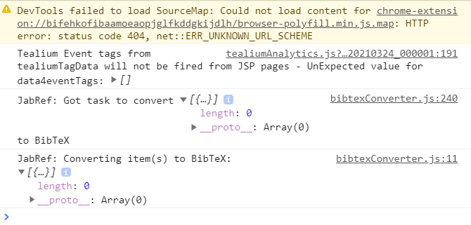 Failed to load SourceMap in Chromium based browser - sends empty entry to Jabref · Issue #301 ...